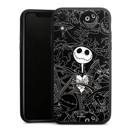 DeinDesign iPhone Xr Handy Premium Silikon H&uuml;lle Handyh&uuml;lle schwarz Case Disney Nightmare Before Christmas Halloween Silikon Premium Case