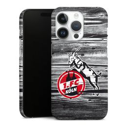DeinDesign iPhone 14 Pro Handy Premium Case Smartphone Handyh&uuml;lle Schutzh&uuml;lle matt 1. Fc K&ouml;ln Wooden Look Official Licensed Product Premium Case