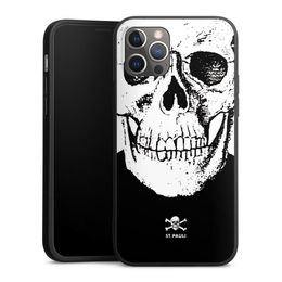 DeinDesign iPhone 12 Pro Handy Premium Silikon H&uuml;lle Handyh&uuml;lle schwarz Case Totenkopf Fc St. Pauli Official Licensed Product Silikon Premium Case