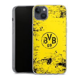 DeinDesign iPhone 14 Plus Handy Silikon H&uuml;lle Case transparent Handyh&uuml;lle Bvb Official Licensed Product Borussia Dortmund Silikon Case