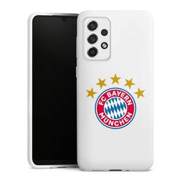 DeinDesign Galaxy A33 5G Handy Silikon H&uuml;lle Case wei&szlig; Handyh&uuml;lle Star Fc Bayern M&uuml;nchen Fcb Silikon Case