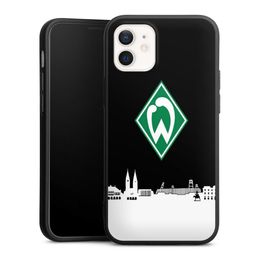 DeinDesign iPhone 12 mini Handy Premium Silikon H&uuml;lle Handyh&uuml;lle schwarz Case Skyline Sv Werder Bremen Official Licensed Product Silikon Premium Case