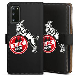 DeinDesign Galaxy S20 Handy Klapph&uuml;lle Handyh&uuml;lle aus Kunst Leder schwarz Flip Case Transparent Logo 1. Fc K&ouml;ln Sideflip mit Lasche