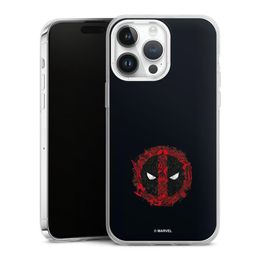 DeinDesign iPhone 14 Pro Max Handy Silikon H&uuml;lle Case transparent Handyh&uuml;lle Logo Marvel Deadpool Silikon Case