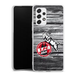 DeinDesign Galaxy A53 5G Handy Silikon H&uuml;lle Case transparent Handyh&uuml;lle 1. Fc K&ouml;ln Official Licensed Product Wooden Look Silikon Case