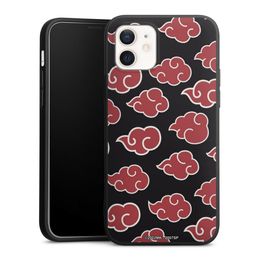DeinDesign iPhone 12 Handy Premium Silikon H&uuml;lle Handyh&uuml;lle schwarz Case Akatsuki Pattern Naruto Shippuden Silikon Premium Case