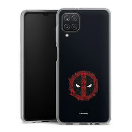 DeinDesign Galaxy A12 Handy Silikon H&uuml;lle Case transparent Handyh&uuml;lle Logo Marvel Deadpool Silikon Case