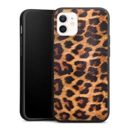 DeinDesign iPhone 12 mini Handy Premium Silikon H&uuml;lle Handyh&uuml;lle schwarz Case Animal Print Leopard Fur Silikon Premium Case