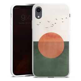 DeinDesign iPhone Xr Handy Silikon H&uuml;lle Case wei&szlig; Handyh&uuml;lle Sunshine Bird Sunset Silikon Case