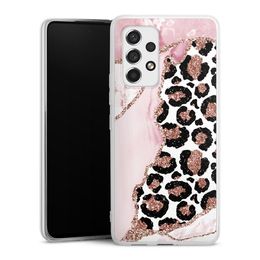 DeinDesign Galaxy A53 5G Handy Silikon H&uuml;lle Case transparent Handyh&uuml;lle Glitzer Marble Leopard Silikon Case