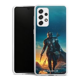 DeinDesign Galaxy A33 5G Handy Silikon H&uuml;lle Case wei&szlig; Handyh&uuml;lle Sunset Star Wars The Mandalorian Silikon Case