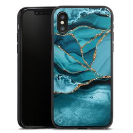 DeinDesign iPhone X Handy Silikon H&uuml;lle Case schwarz Handyh&uuml;lle Marble Gemstone Glitzer