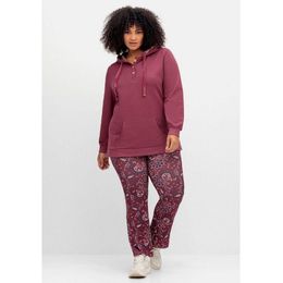 sheego by Joe Browns Jerseyhose Große Größen mit Paisleyprint und Bootcutform, rot