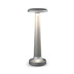 Kabellose Akku-Tischleuchte Tall poppy uno LED-Lampe dimmbar 1 Watt 27x9,4 cm Satin Silber - Neoz
