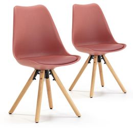 Vs Venta-stock - 2er Set Jeff Nordic Style Esszimmerstühle Rot, sgs zertifiziert, 54 x 49 x 84 cm - Rot