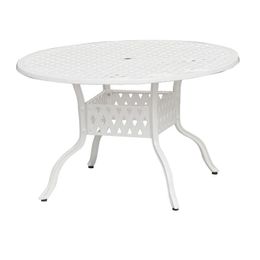Gartentisch Alu-Guss weiß Tisch Terrassentisch Form/Größe nach Wahl ø 120 cm - Inko
