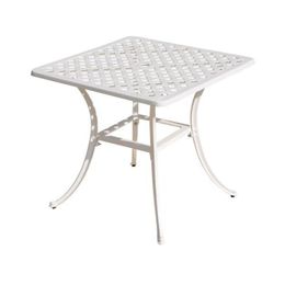 Gartentisch Alu-Guss weiß Tisch Terrassentisch Form/Größe nach Wahl 80x80x74 cm - Inko