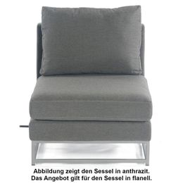 SonnenPartner - Lounge-Mittelmodul Unique Aluminium mit Kissen flanell Loungesessel Sunbrella
