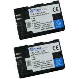 TRADESHOP Trade-shop - 2x Kamera Li-Ion Akku 2000mAh für Canon eos 5DS 5DS-R 6D 60Da 70D 7D Mark ii, Canon Batteriegriff BG-E6