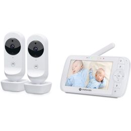Motorola Babyphone Video Nursery VM 35-2 Twin 2x Kameras, 5-Zoll-Farbdisplay, weiß