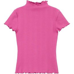 s.Oliver Junior T-Shirt mit Wellsaumkante, lila|rosa