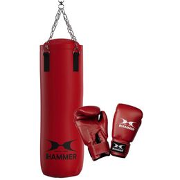 HAMMER Boxsack Fit (Set, mit Boxhandschuhen, mit Trainings-DVD), rot|schwarz