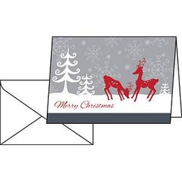 25 Sigel Weihnachtskarten Red Deer DIN A6