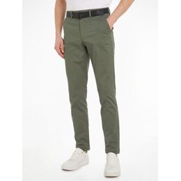 Calvin Klein Stoffhose MODERN TWILL SLIM CHINO mit Markenlabel, grün