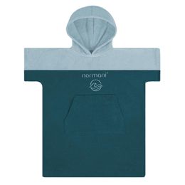 Normani Badeponcho 'Puwai' Jungen Gr&ouml;&szlig;e 140/158 hellblau / petrol