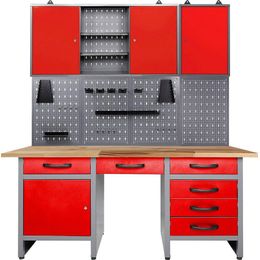 ONDIS24 Werkstatt-Set, 160 cm, rot