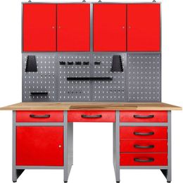 ONDIS24 Werkstatt-Set, 160 cm, rot