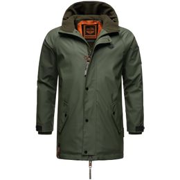 STONE HARBOUR Herren Regenjacke Gummierter Regenparka mit Fleece-Innenfutter Rihaa