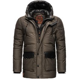 STONE HARBOUR Herren Winterjacke Warm Gef&uuml;tterter Wintermantel mit Doppelter Kapuze Mitjaa