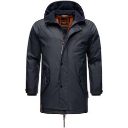 STONE HARBOUR Herren Regenjacke Gummierter Regenparka mit Fleece-Innenfutter Rihaa