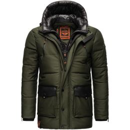 STONE HARBOUR Herren Winterjacke Warm Gefütterter Wintermantel mit Doppelter Kapuze Mitjaa