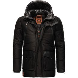 STONE HARBOUR Herren Winterjacke Warm Gef&uuml;tterter Wintermantel mit Doppelter Kapuze Mitjaa