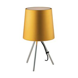 Marley Tischlampe mit rundem konischem Schirm Gold, Lampenschirm aus Aluminium 25x43,5cm - Fan Europe