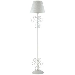 Fan Europe - perla Stehlampe mit konischem Schirm Weiß, K9 Kristalle 35x165cm