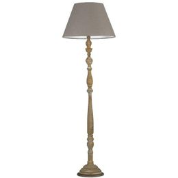 Boutique Stehlampe mit konischem Schirm Holz, Lampenschirm aus Stoff 45x155cm - Fan Europe