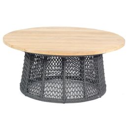 Lounge-Tisch Poison ø 100 cm Teak/Alu/Polyrope grau Beistelltisch - SonnenPartner