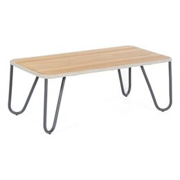 Loungetisch Charité 120x60 cm Alu/Teakholz/Polyrope silbergrau Tisch - SonnenPartner