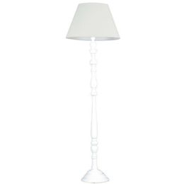 Fan Europe BOURLESQUE Stehlampe mit konischem Schirm Holz, Lampenschirm aus Stoff 45x155cm
