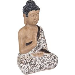 Atmosphera - Figur Buddha sitzend - Kunstharz H37 -5 cm Mehrfarbig
