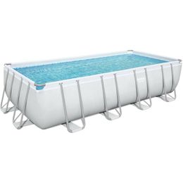 Bestway Power Steel™ Frame Pool Komplett-Set mit Filterpumpe 549 x 274 x 122 cm , lichtgrau, eckig - Grau