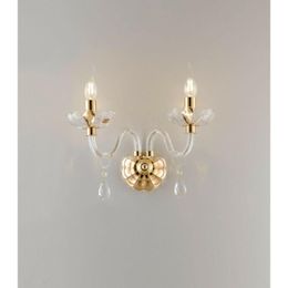 Riflesso Twin 2 Light Candle Wandleuchte Gold, Kristall 40x35x18cm - Fan Europe