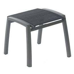 SonnenPartner - Fußhocker Florida Aluminium anthrazit/Textilen schwarz Sitzhocker