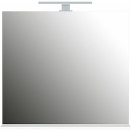 Lomadox - Badspiegel inkl. led Beleuchtung AMASYA-01 in weiß, b/h/t: ca. 76/75/15 cm - weiß