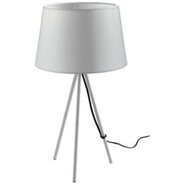 Fan Europe MARILYN Tischlampe mit rundem konischem Schirm Weiß, Lampenschirm aus Baumwolle 30x58,5cm