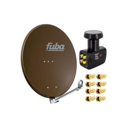 FUBA DAL 800 B Satellitenantenne Alu Braun 80cm LNB Quad SAT 8x F-Stecker SAT-Antenne