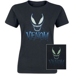 Venom (Marvel) Blue Web Face - Glow In The Dark T-Shirt schwarz in L